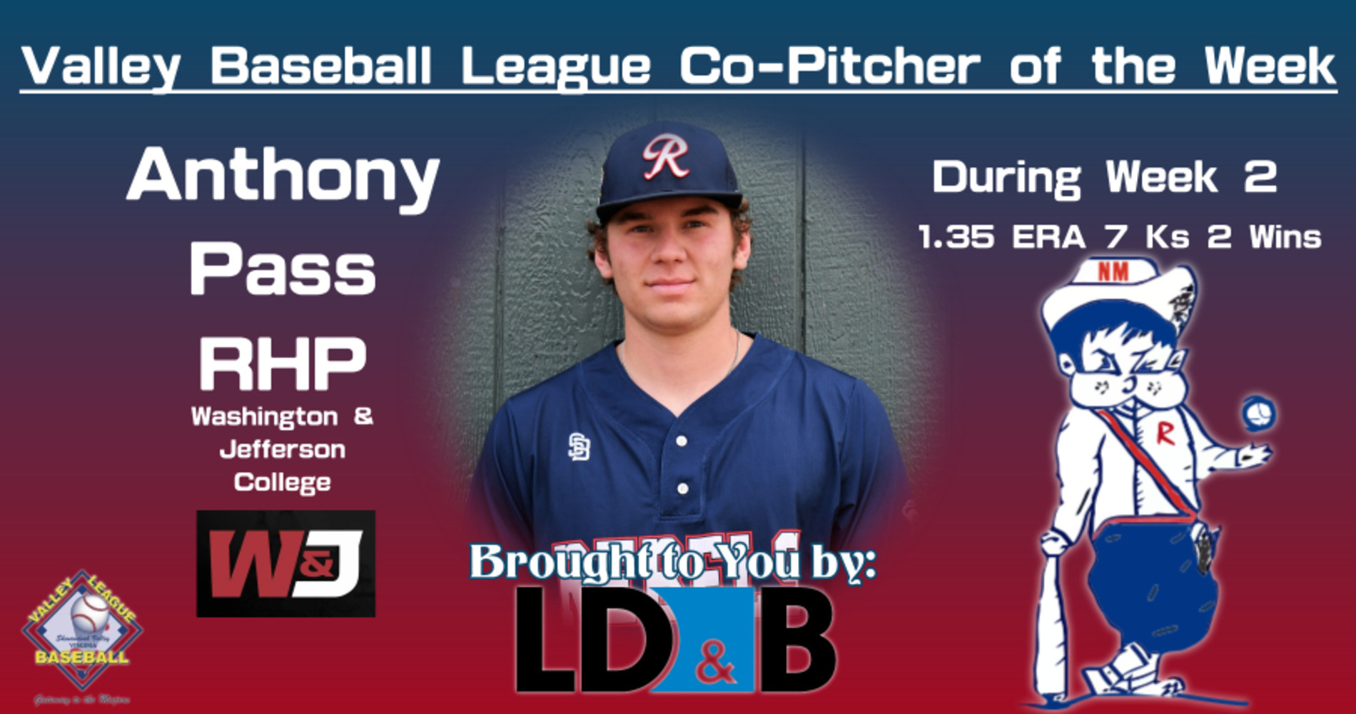 Week Two: VBL Hitter and Pitcher(s) of the Week - Valley League Baseball