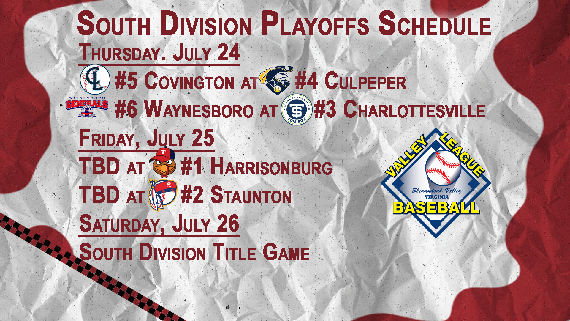 South Playoff Schedule Set; Seeds in North Still Up For Grabs - Valley ...